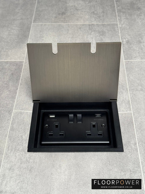 USB Plug Socket Recessed Floor Socket - Antique Brass – Floorpower