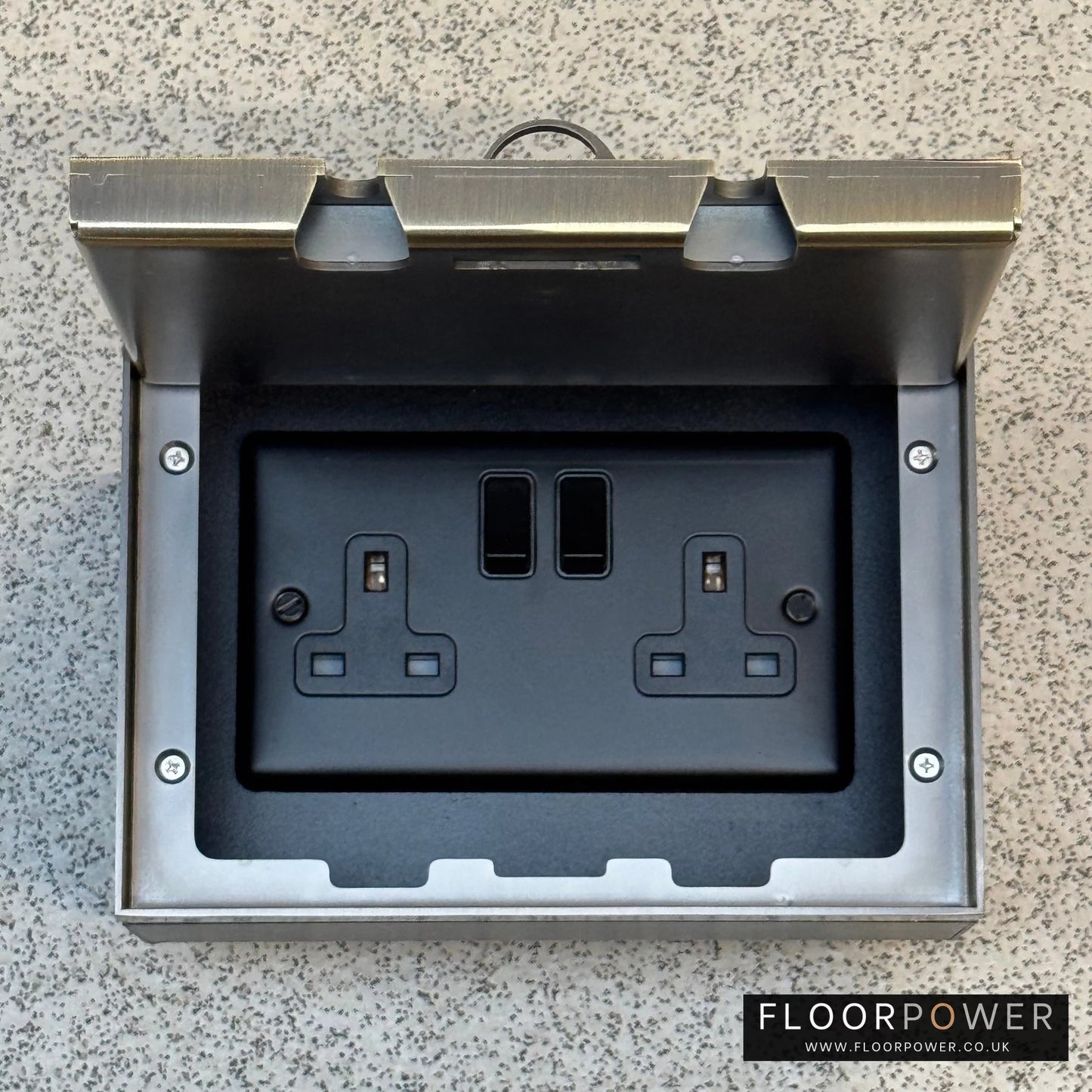 13 Amp Plug Flush Recessed Floor Sockets - Antique Brass – Floorpower