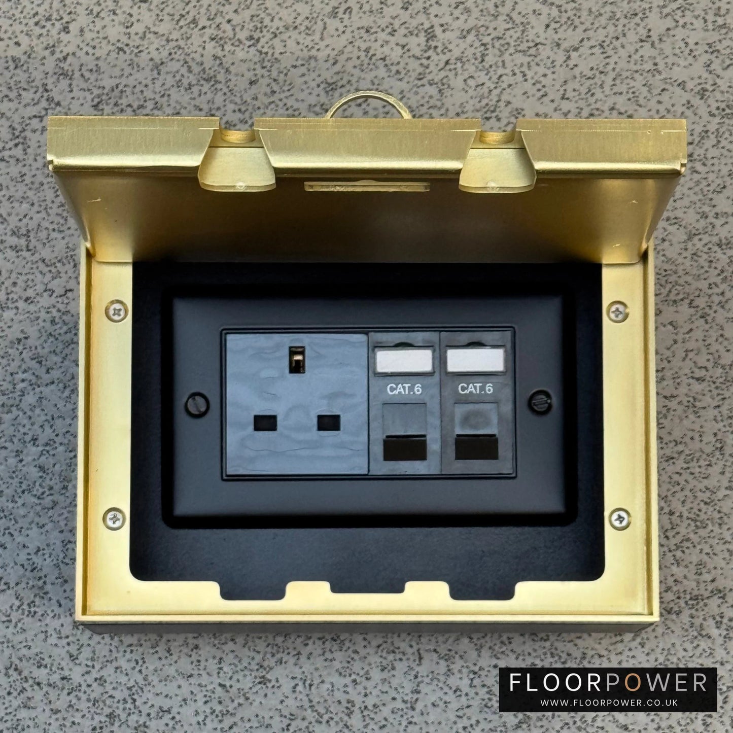 Network RJ45 Cat6 Ethernet Flush Recessed Floor Sockets - Satin Brass ...