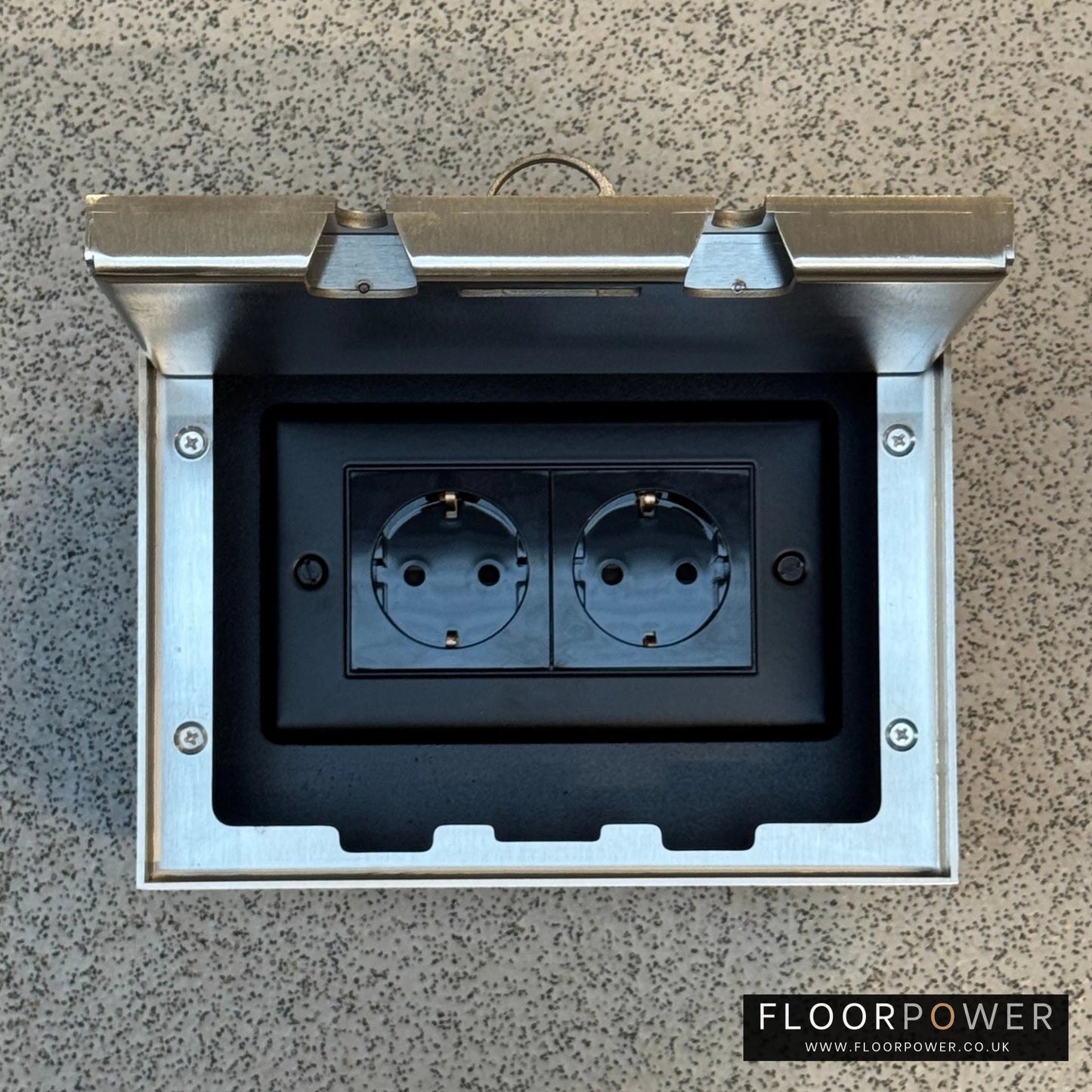 Schuko (European) Plug Flush Recessed Floor Sockets - Satin Stainless ...